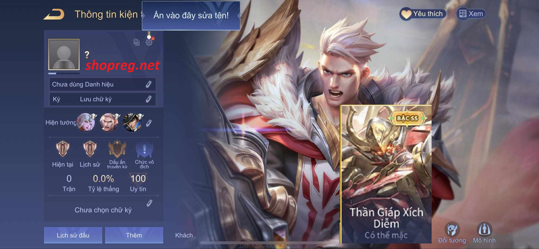 Ngộ Không Thần Giáp Xích Diễm | SHOP ACC REG LIÊN QUÂN